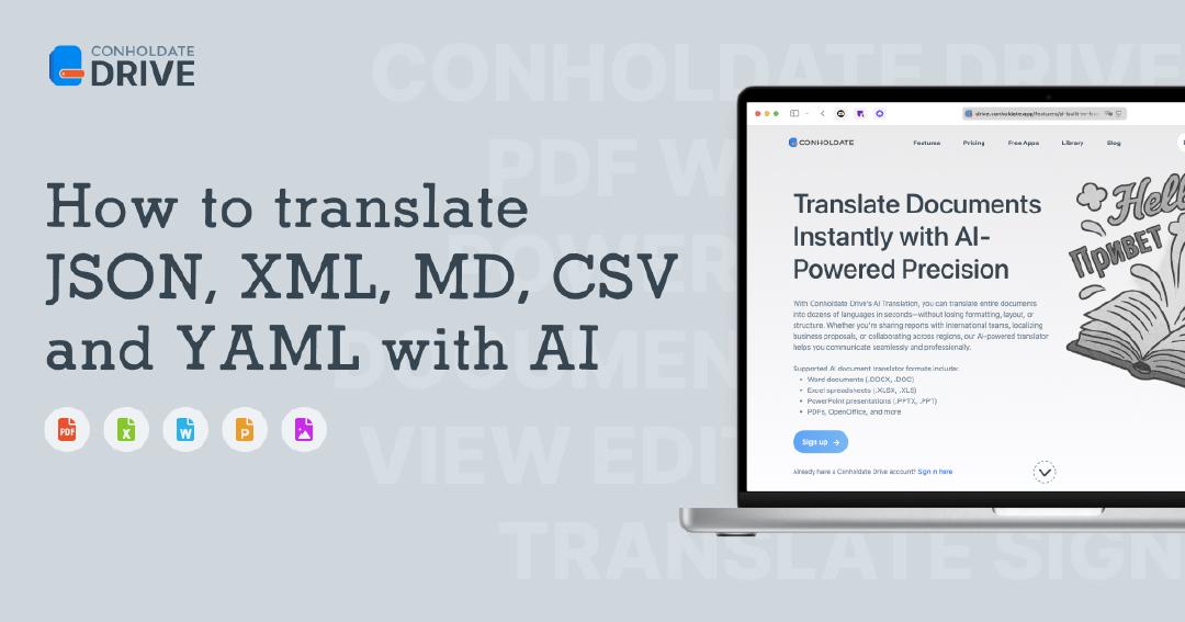 How to translate JSON, XML, MD, CSV and YAML with AI online