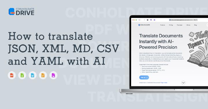 如何使用 AI 在线翻译 JSON、XML、MD、CSV 和 YAML